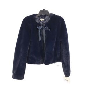 Maison Jules | Jackets & Coats | Maison Jules Blue Faux Fur Open Front ...